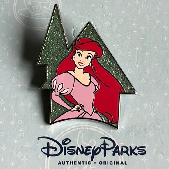 Disney | Accessories | Disney Parks Princess Ariel Glitter Castle Pin ...